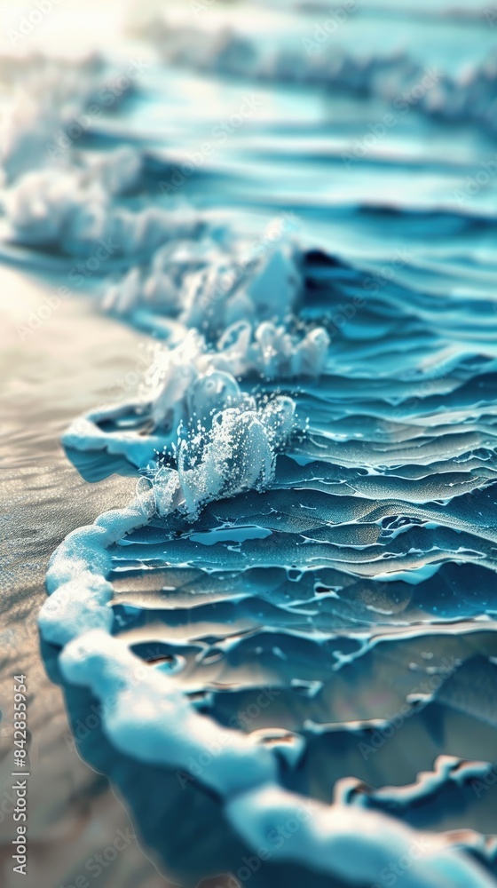 3D Layered Paper Beach View: Dark Blue Stereogram in 4K with High ...