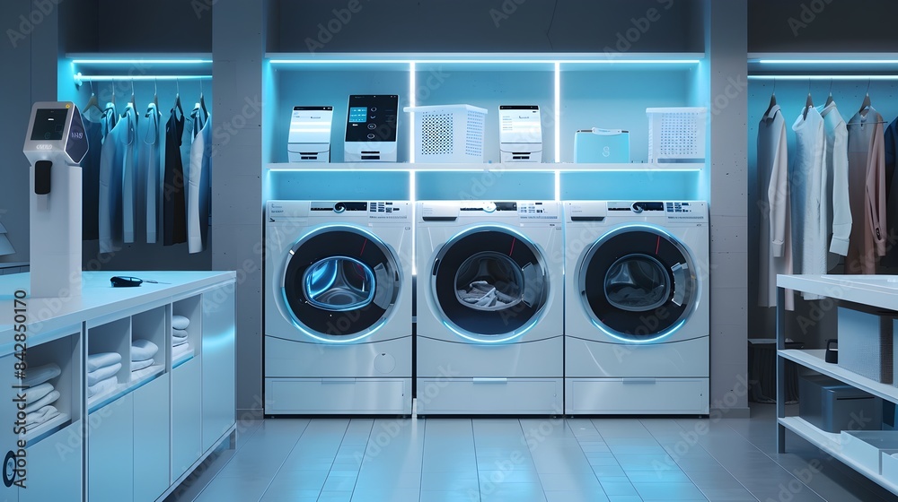 App-Integrated Automated Laundry Room with Smart Folding Devices and ...