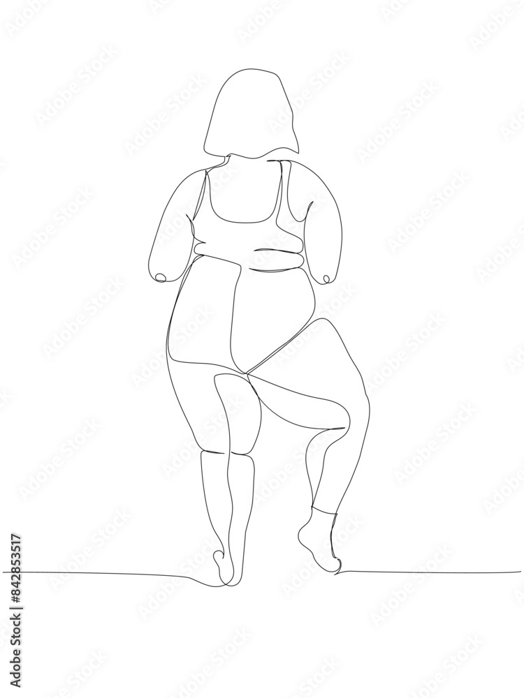 extremely obese woman one line art. Continuous line drawing of body ...