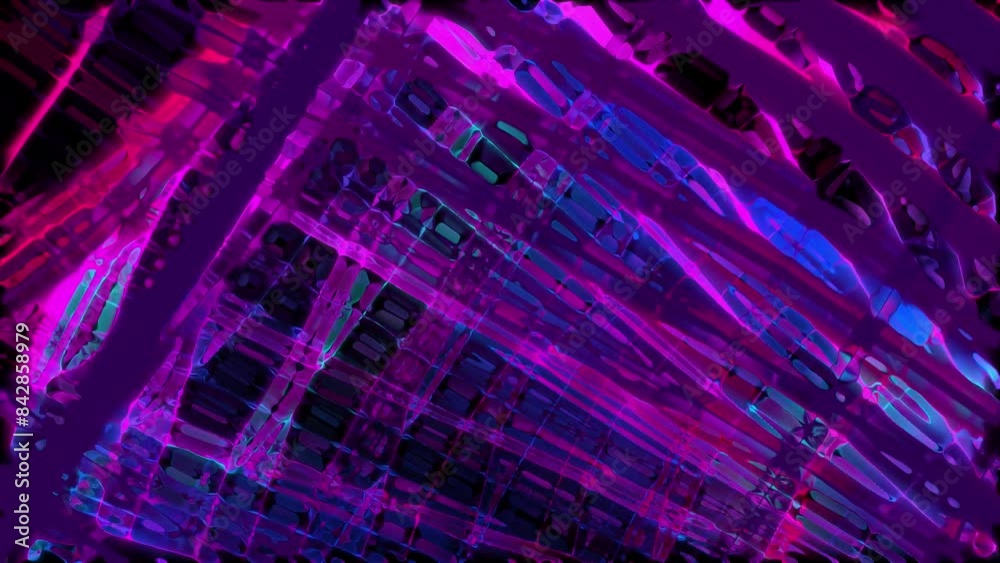 Neon Violet Glass Water Texture Digital Architecture Geometry Animation ...