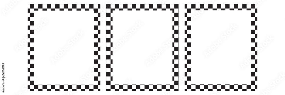 Rectangle frame with checkered print on borders. Rectangular vignette ...