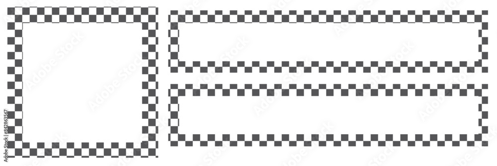 Rectangle frame with checkered print on borders. Rectangular vignette ...