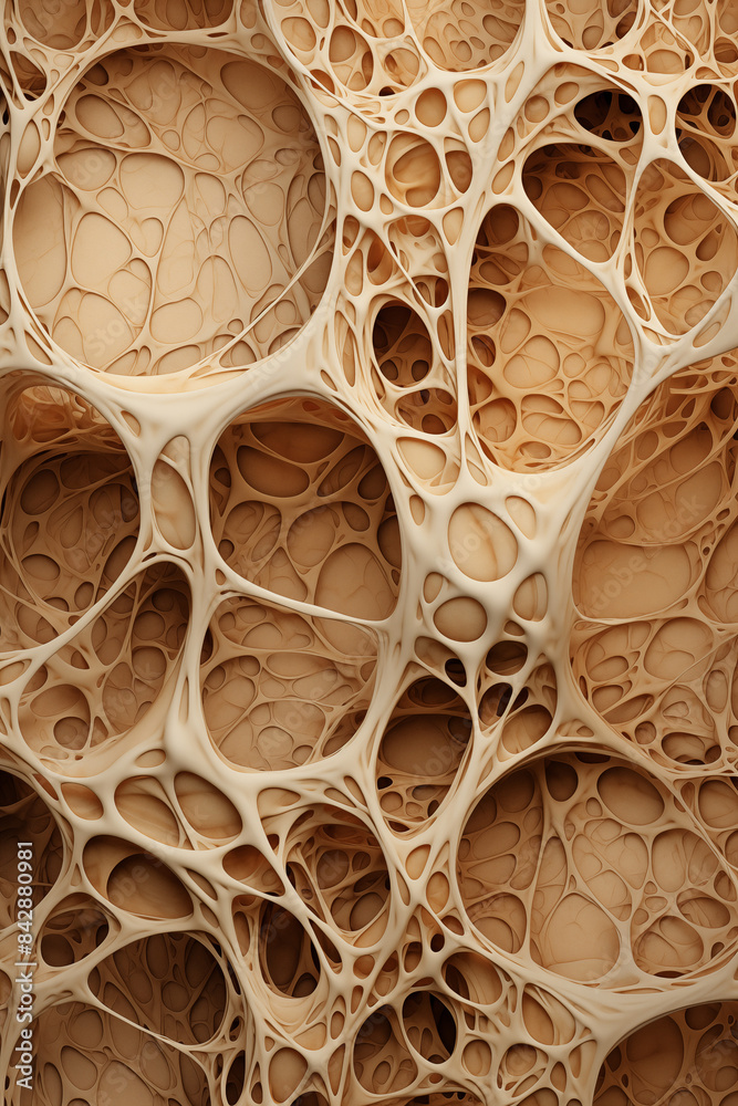 abstract organic shape, beigecolored human bone cells, skeletal anatomy ...