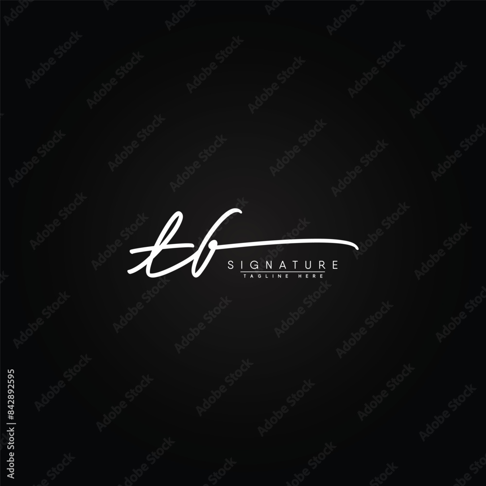 Handwritten Signature logo for Initial Letter TF - Vector Logo Template ...
