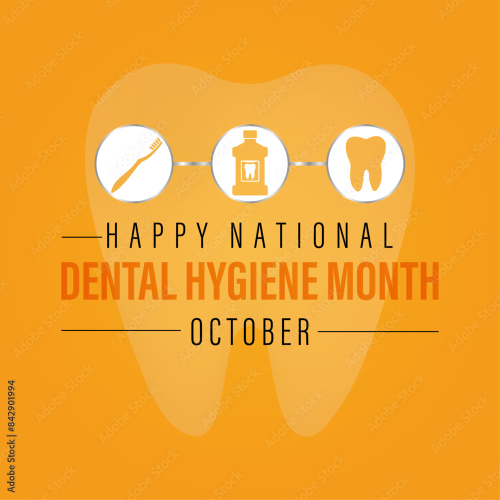 flayer promoting national dental hygiene month or associated events can ...