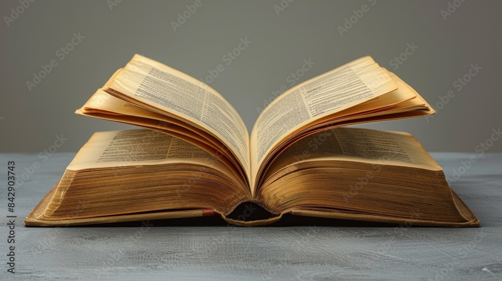 Open Book with Pages Turning: Illustrate an open book with pages ...