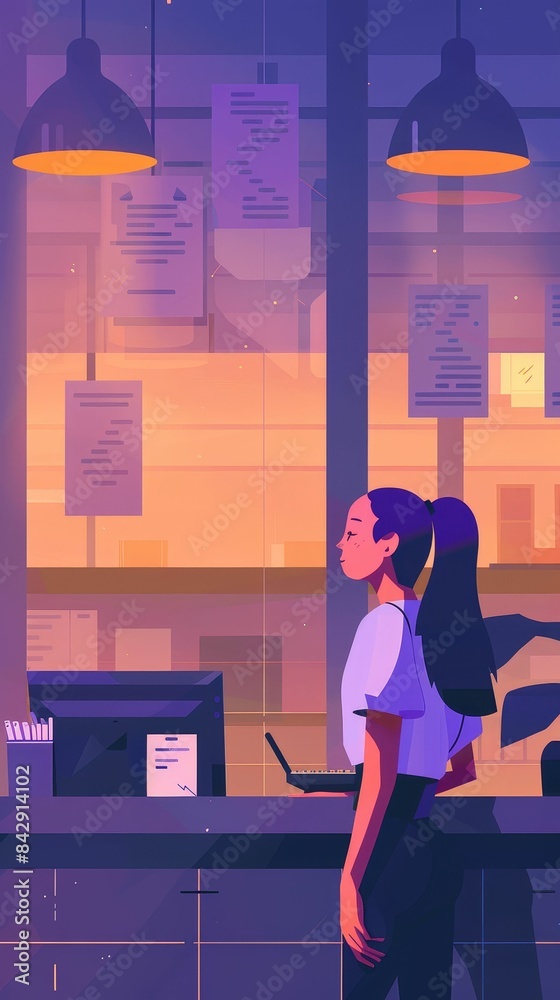 debt collector flat design side view theme collection animation ...