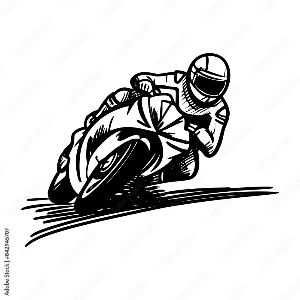 Moto gp vector art. Man on a motorbike at high speed leaning in the ...