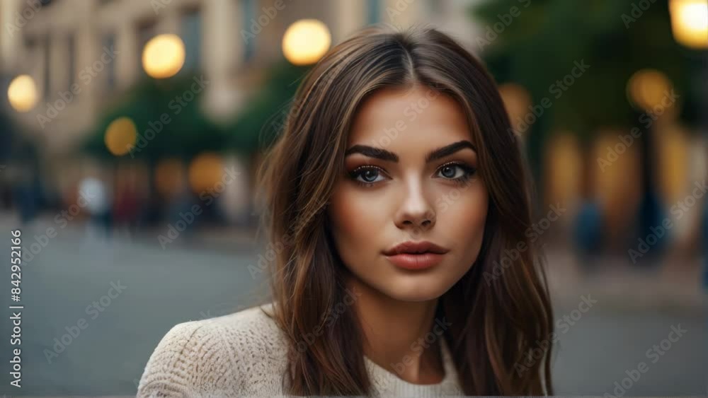 Woman Beautiful Face. Fashionable and Glamour Lady Person. Young Modern ...