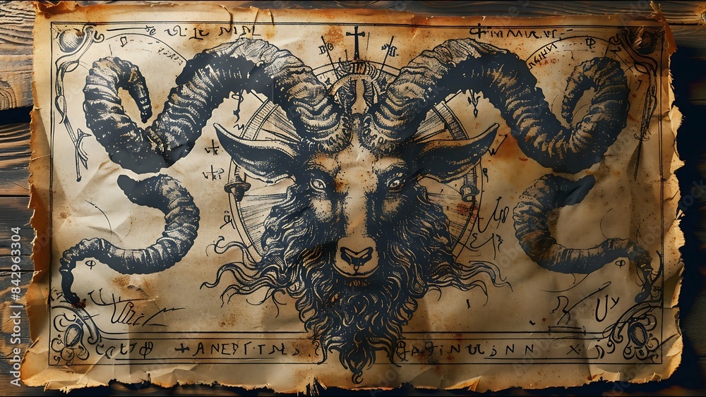 Ancient Scroll Unholy Scripture Demonic Depiction Dark Magick Satanic ...