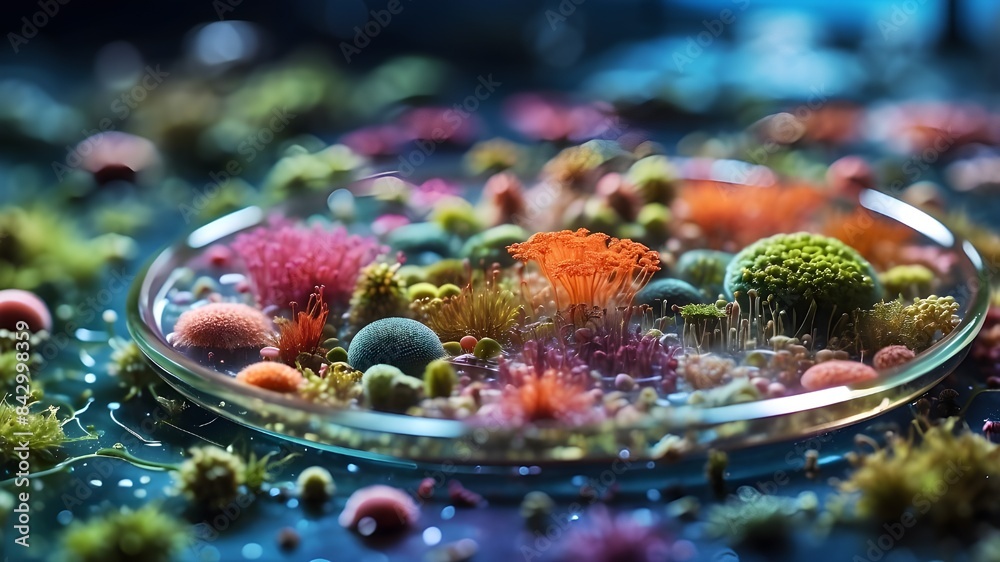 Vibrant array of microorganisms, including bacteria, protozoa, algae ...
