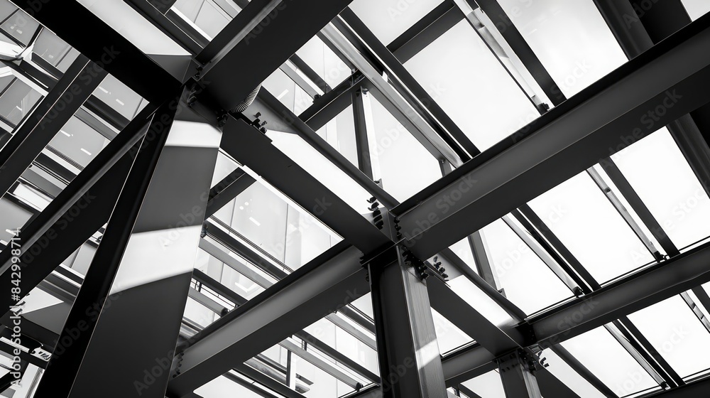 Steel beams forming the skeleton of a modern skyscraper Stock ...