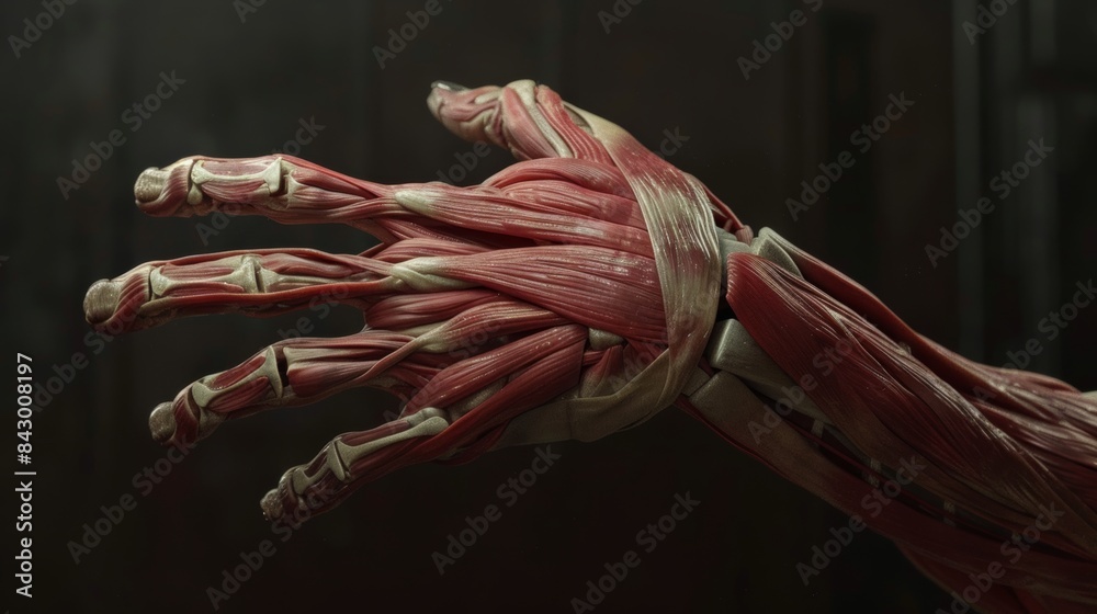Human anatomy showing muscles and bones of the hand and forearm Stock ...