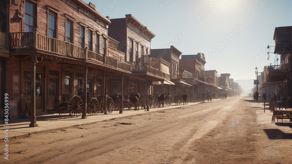 The dusty main street comes alive with a tense duel at high noon ...