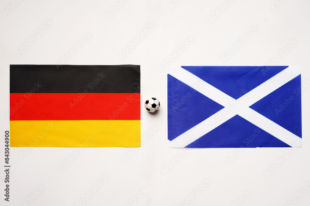 UEFA Euro 2024 Germany vs Scotland, Football match with national flags ...