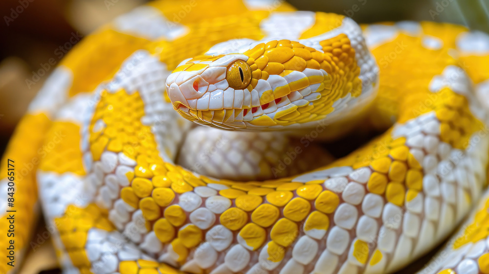 Snakes can be yellow and white, like the Yellow Rat Snake and the ...
