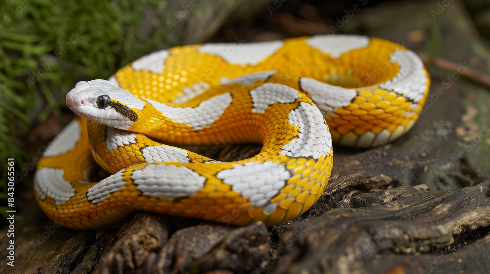Snakes can be yellow and white, like the Yellow Rat Snake and the ...