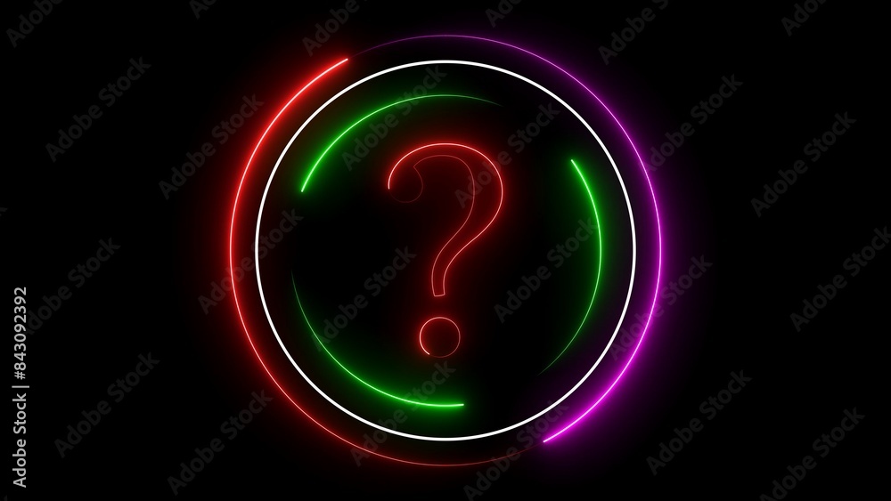 Question mark, query symbol, search icon and quiz sign loop concept ...