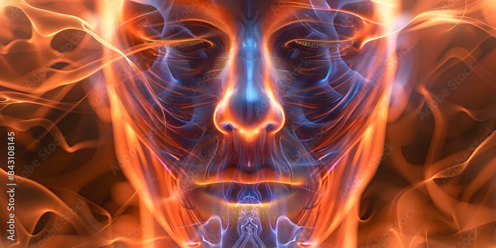 Cells in Action Combatting Stress in Human Facial Muscles. Concept ...