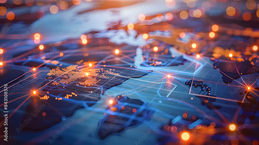 An in-depth view of a supply chain map highlighting companies. Concept ... An in-depth view of a supply chain map highlighting companies. Concept ...