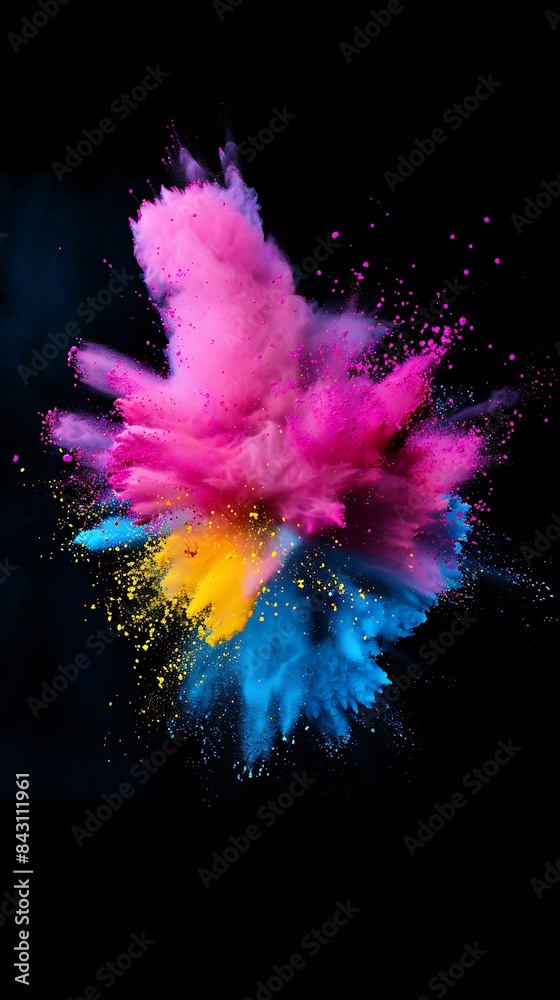 ภาพประกอบสต็อก colorful CMYK cyan magenta yellow key holi paint color ...