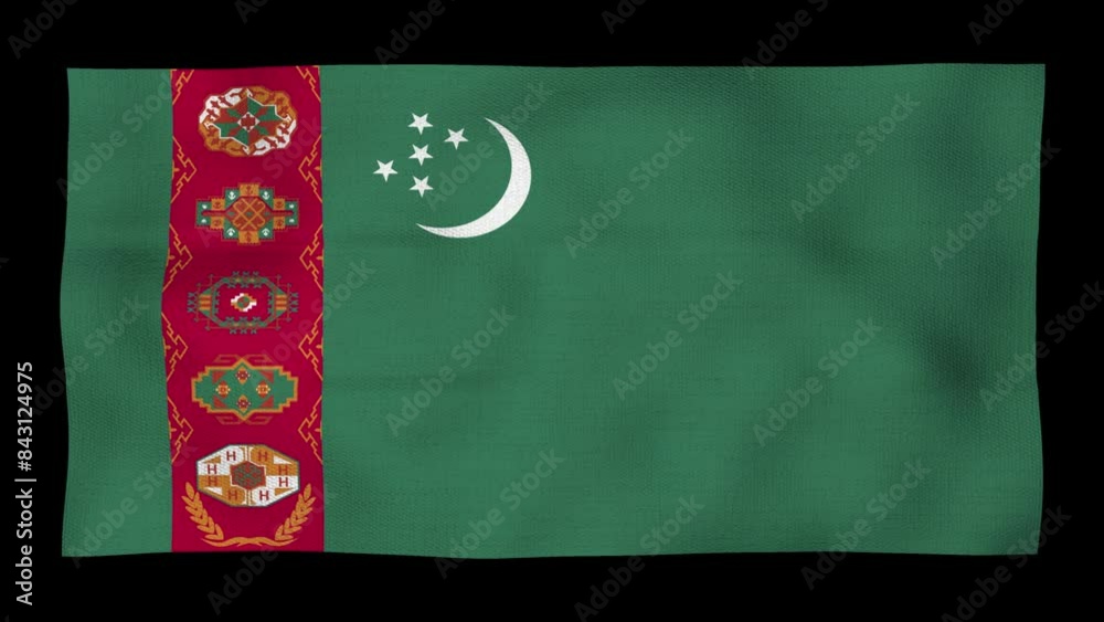 Turkmenistan's National Flag in a Dynamic Display: A Sign of Strength ...