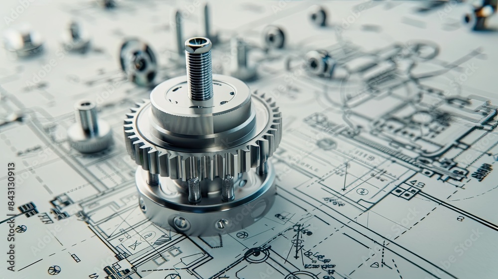 The image beautifully showcases an advanced mechanical assembly poised ...