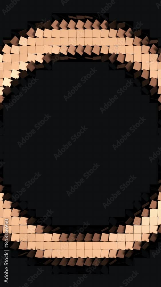 Surface of black tiles with animation loop of tiles flipping to the ...