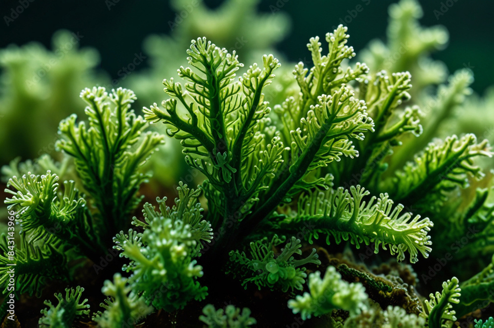 Microscopic View of Green Algae (Chlorophyta) with Detailed Structures ...