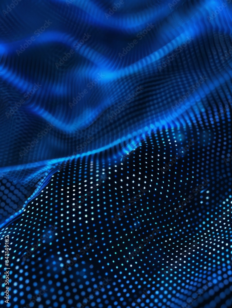 Abstract blue digital technology background of dots and lines. Concept for neural network ...