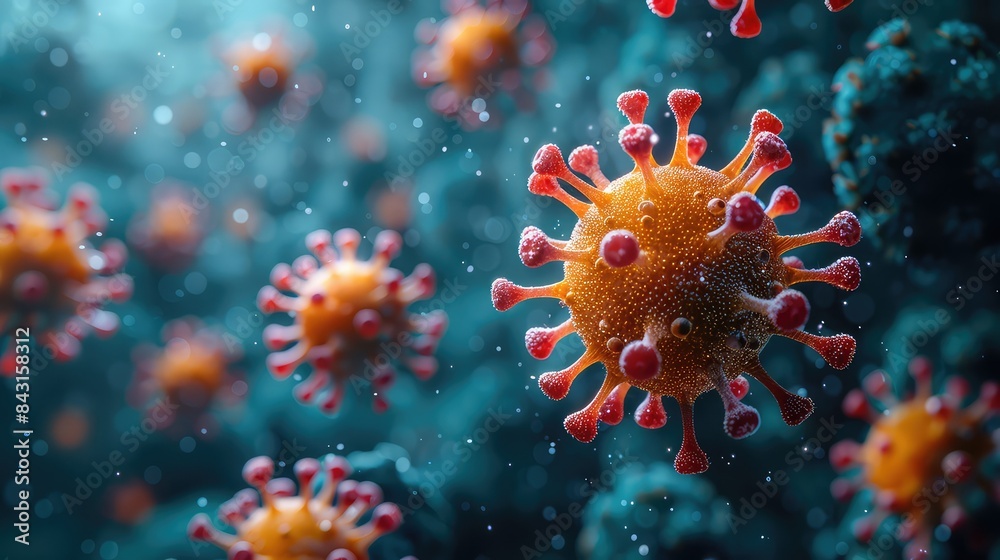 Microscopic View of Virus Particles - A Detailed Representation of ...