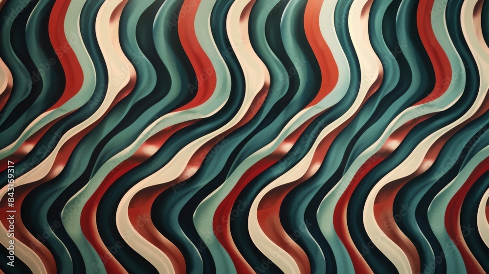 repetitive pattern of wavy lines in alternating colors, 16:9 Stock ...