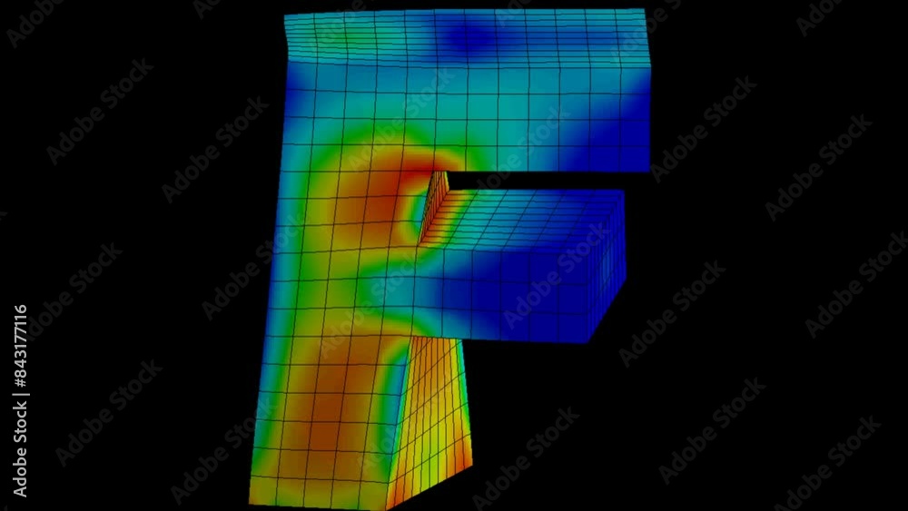 Mechanic simulation engineering - Letter F Displacement and stress ...
