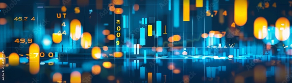 Striking UHD stock market chart background with a color scheme of blue ...