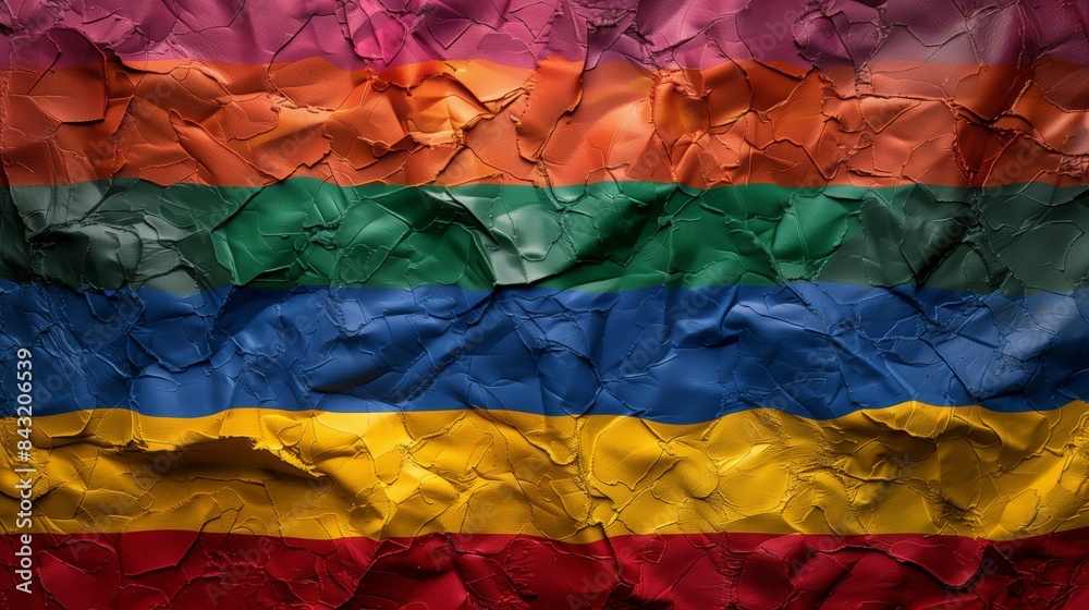 A vibrant, textured pride flag symbolizing LGBTQ+ pride and inclusivity ...