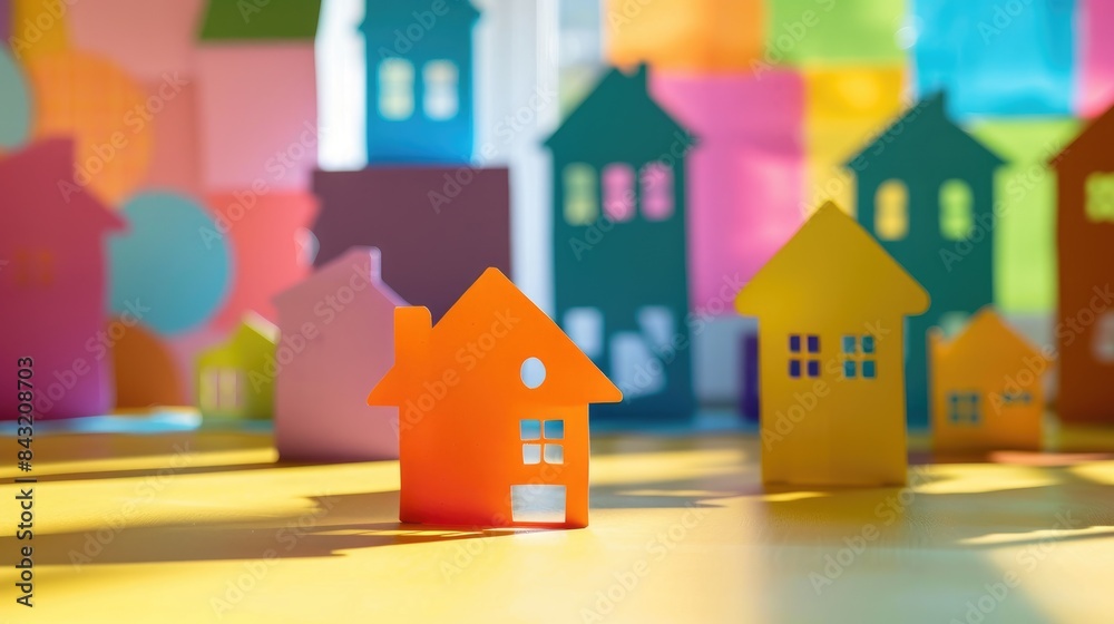 Discover the right shadow matching game featuring various houses on ...