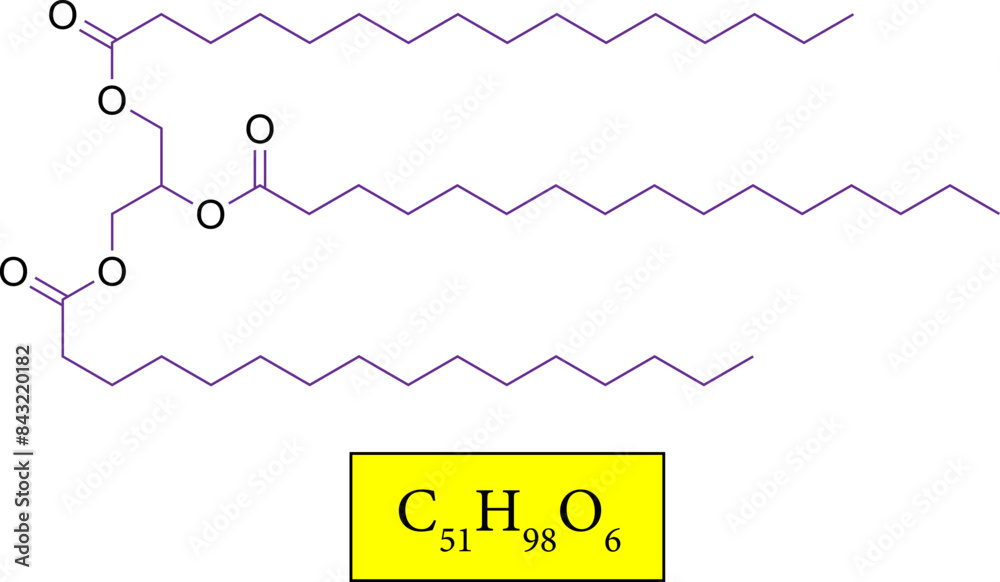Skeletal formula of tripalmitin. Vector illustration Stock Vector ...