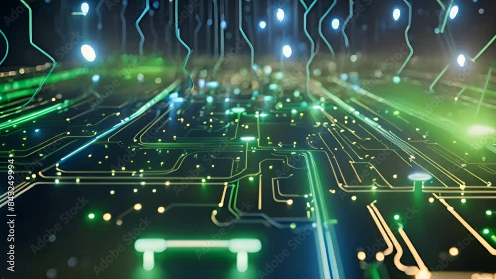 Digitalization concept: the CPU activates futuristic AI. Visualizing a ...