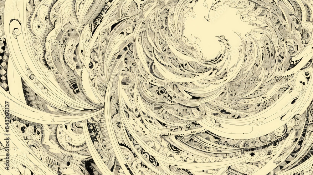 An intricately designed mehndi 2d pattern created by hand featuring a ...