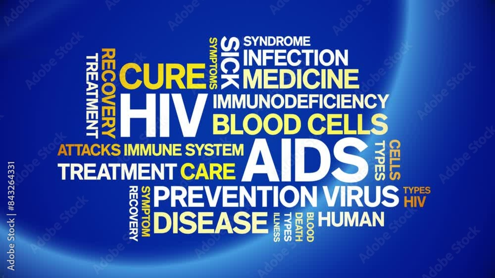 Hiv Aids animated word cloud;text design animation tag kinetic ...