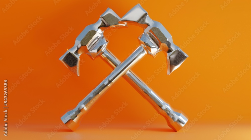 Two crossed hammers for construction and tradesman themed designs Stock ...