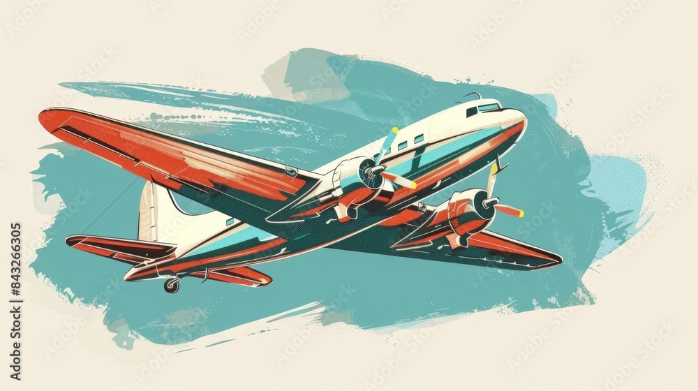 Vintage airplane illustration for travel or aviation themed designs ...