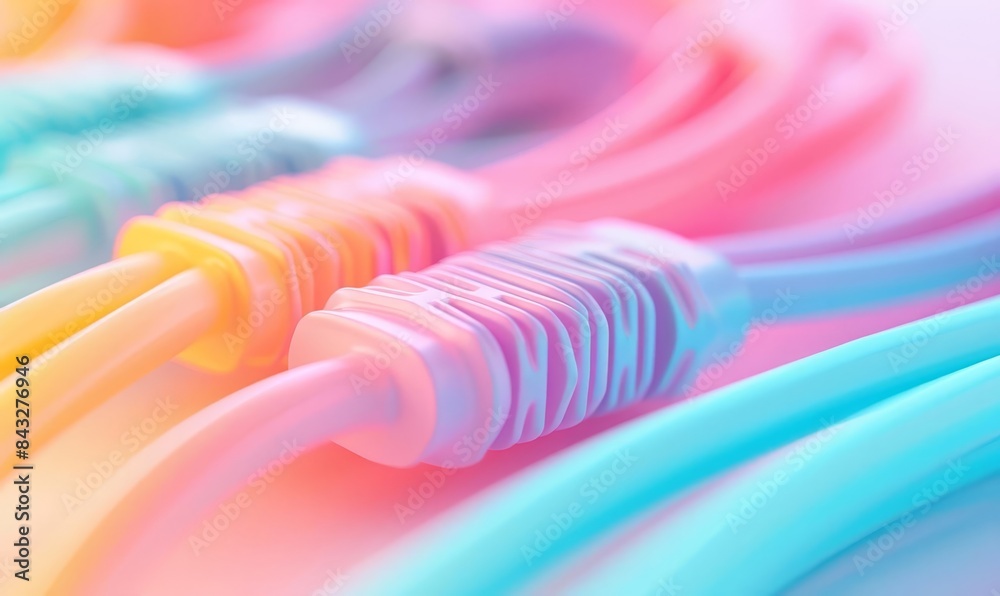 Ethernet cables icon 3d blender pastel color Abstract background with ...