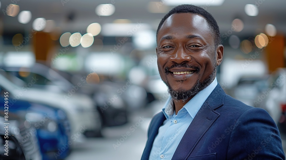 Professional car salesman at the dealership. Rent, repair and selection ...