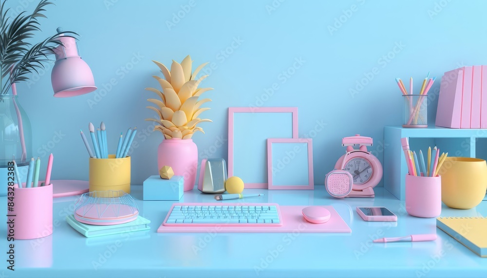 Planner icon 3d blender pastel color Abstract background with light ...
