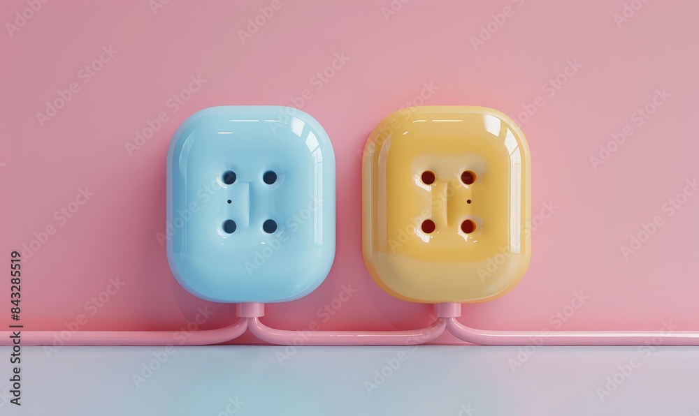 Surge protectors icon 3d blender pastel color Abstract background with ...