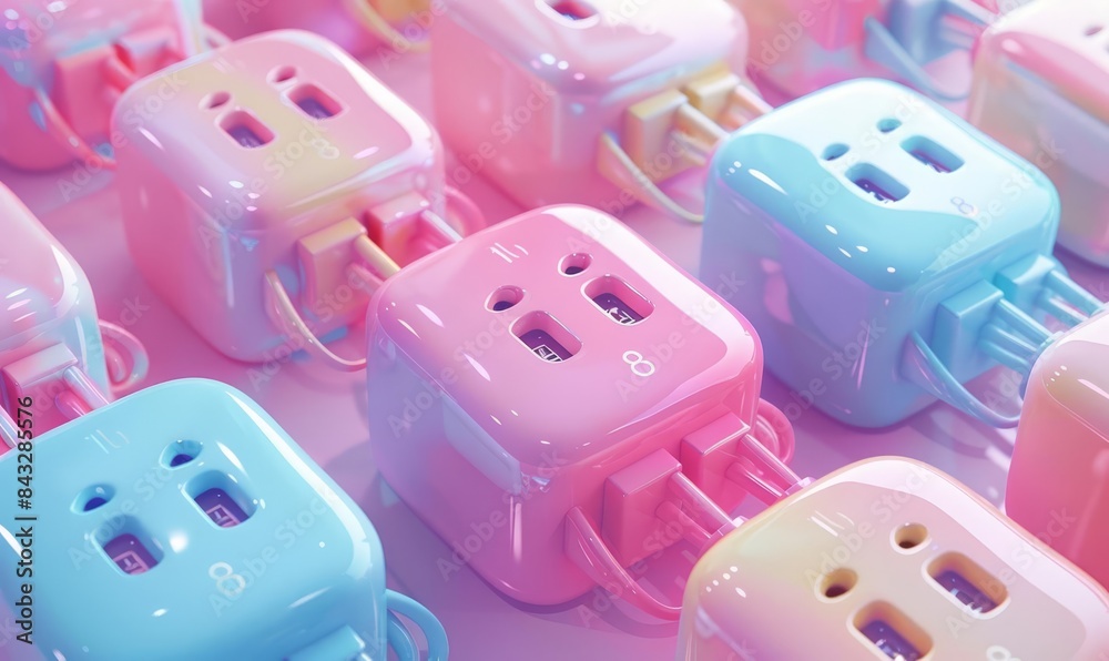 Surge protectors icon 3d blender pastel color Abstract background with ...