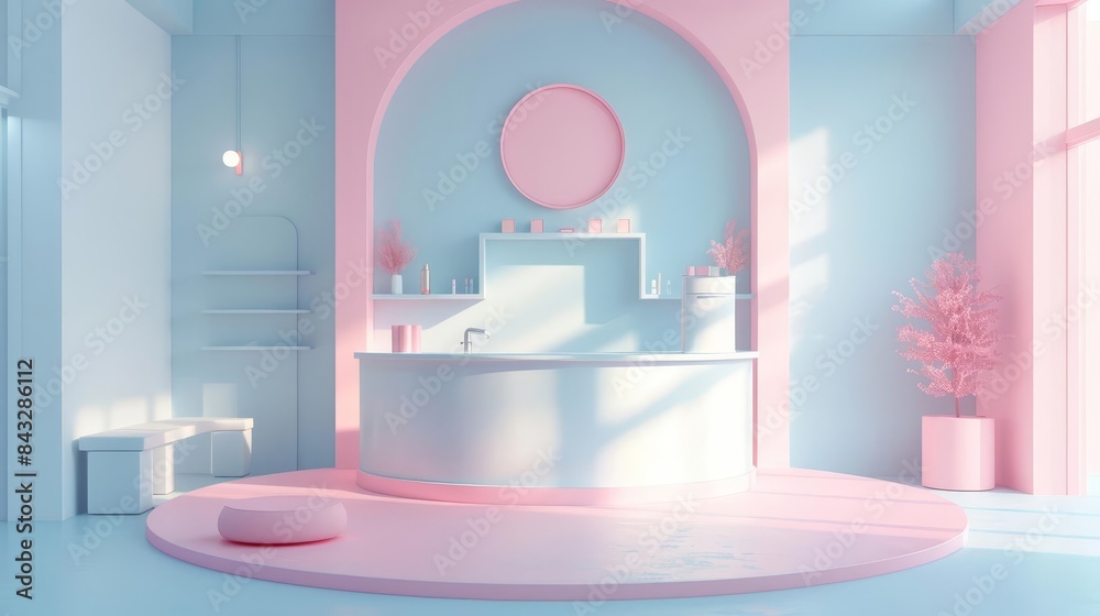 Trade show booth icon 3d blender pastel color Abstract background with ...