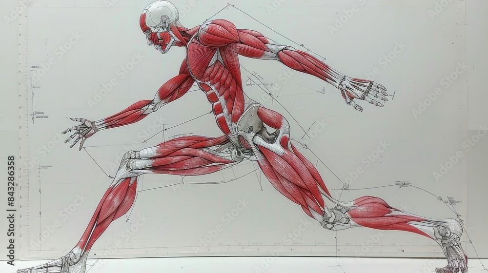 Anatomy of human muscles: comprehensive visual representation revealing ...