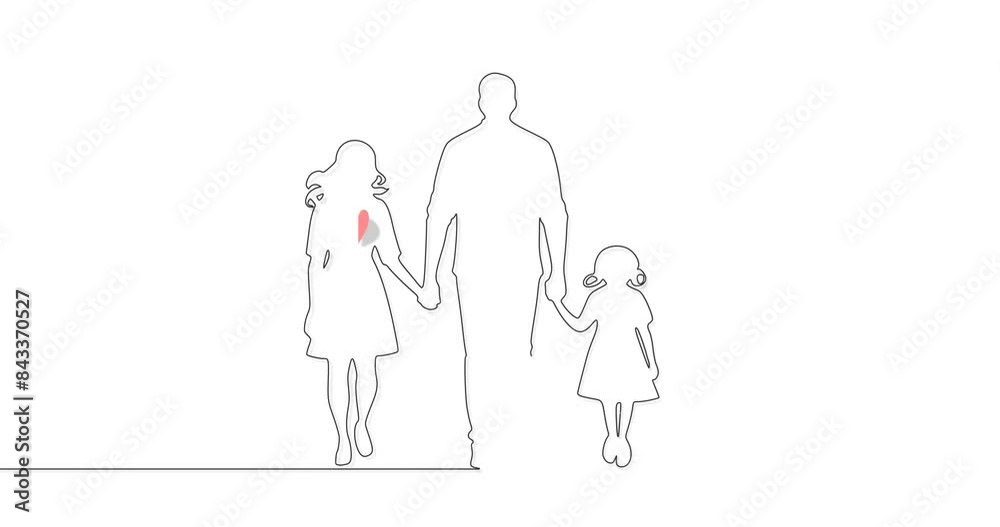 Happy parent posing with two daughters. Father and children. Bonding ...